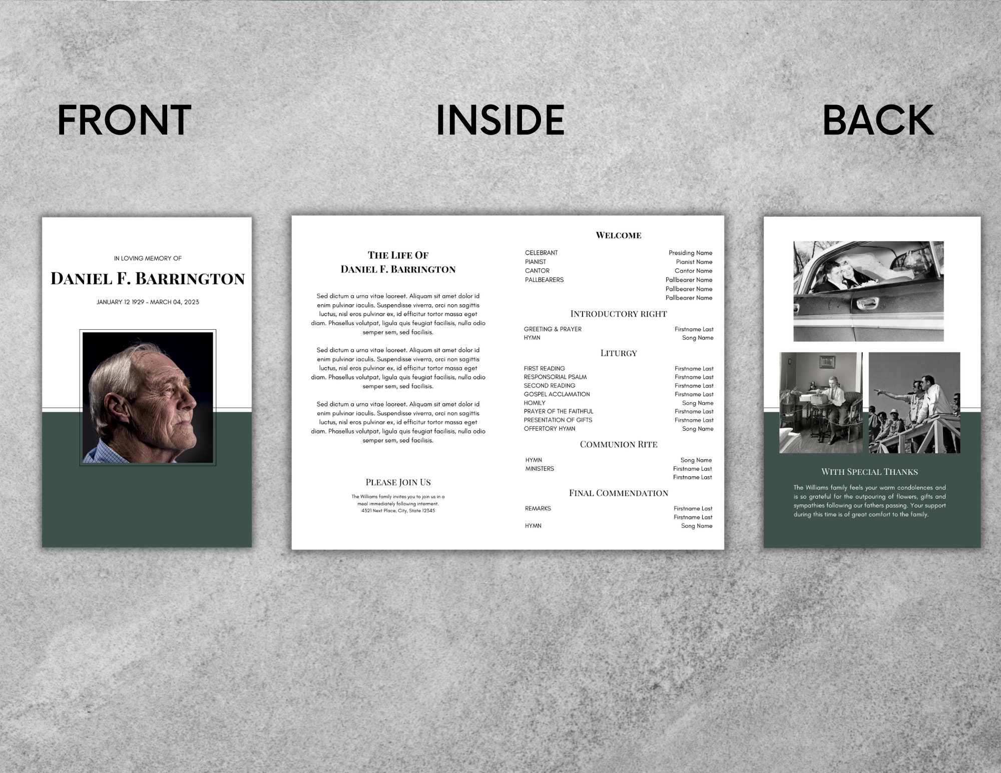 CATHOLIC Manly Funeral Program Template Mass Service Digital - Etsy