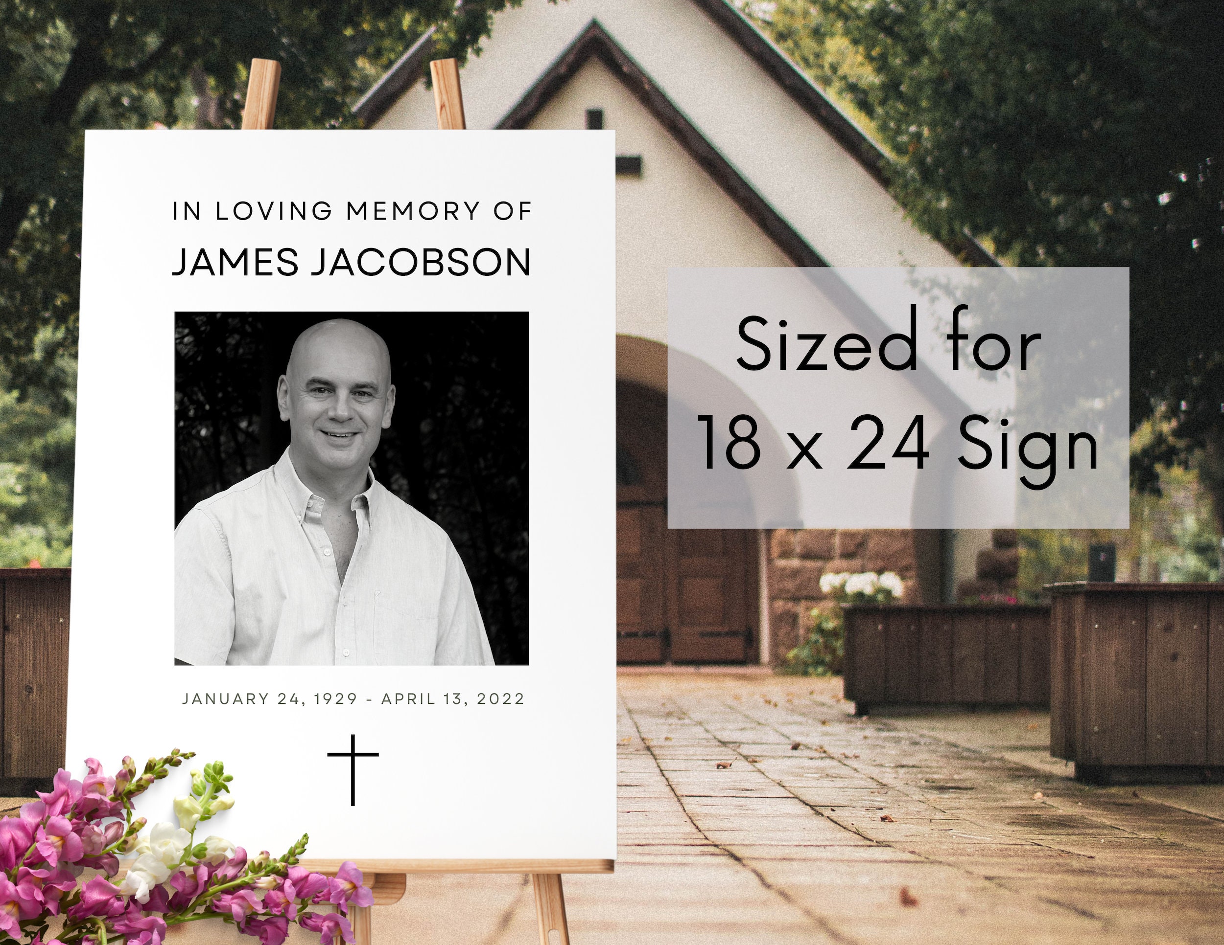 Catholic Funeral Welcome Sign | Catholic Funeral Poster | Modern ...