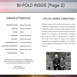 Funeral Memorial Program Template Editable in Canva, Mens Order of ...