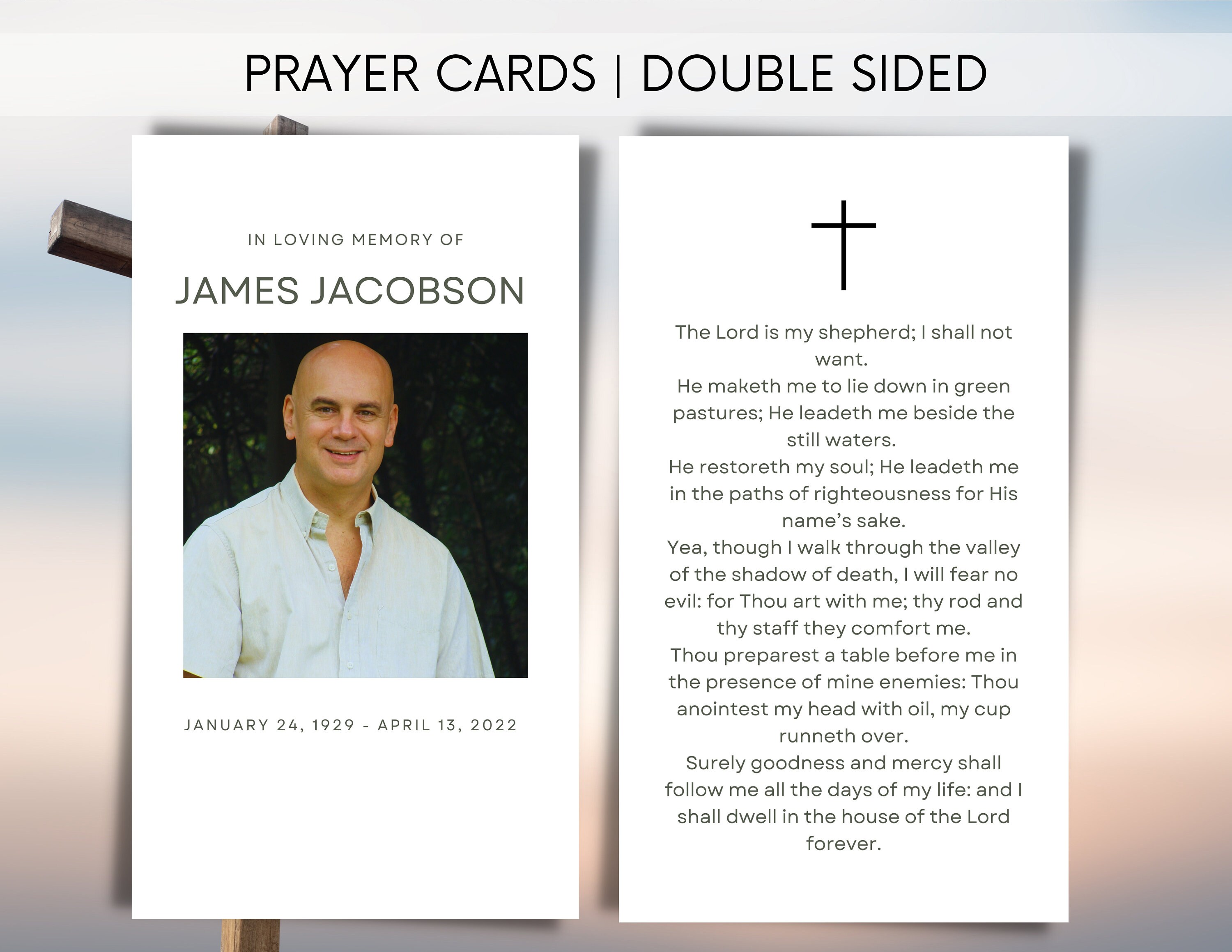 Catholic Funeral Prayer Card Template: Editable Memorial (digital ...