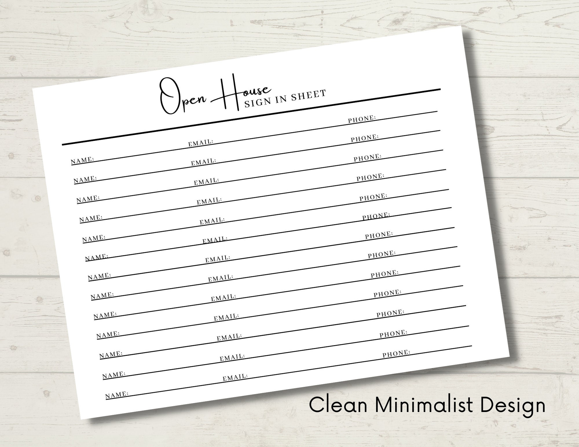 Real Estate Open House Sign in Sheet Landscape Orientation Simple ...