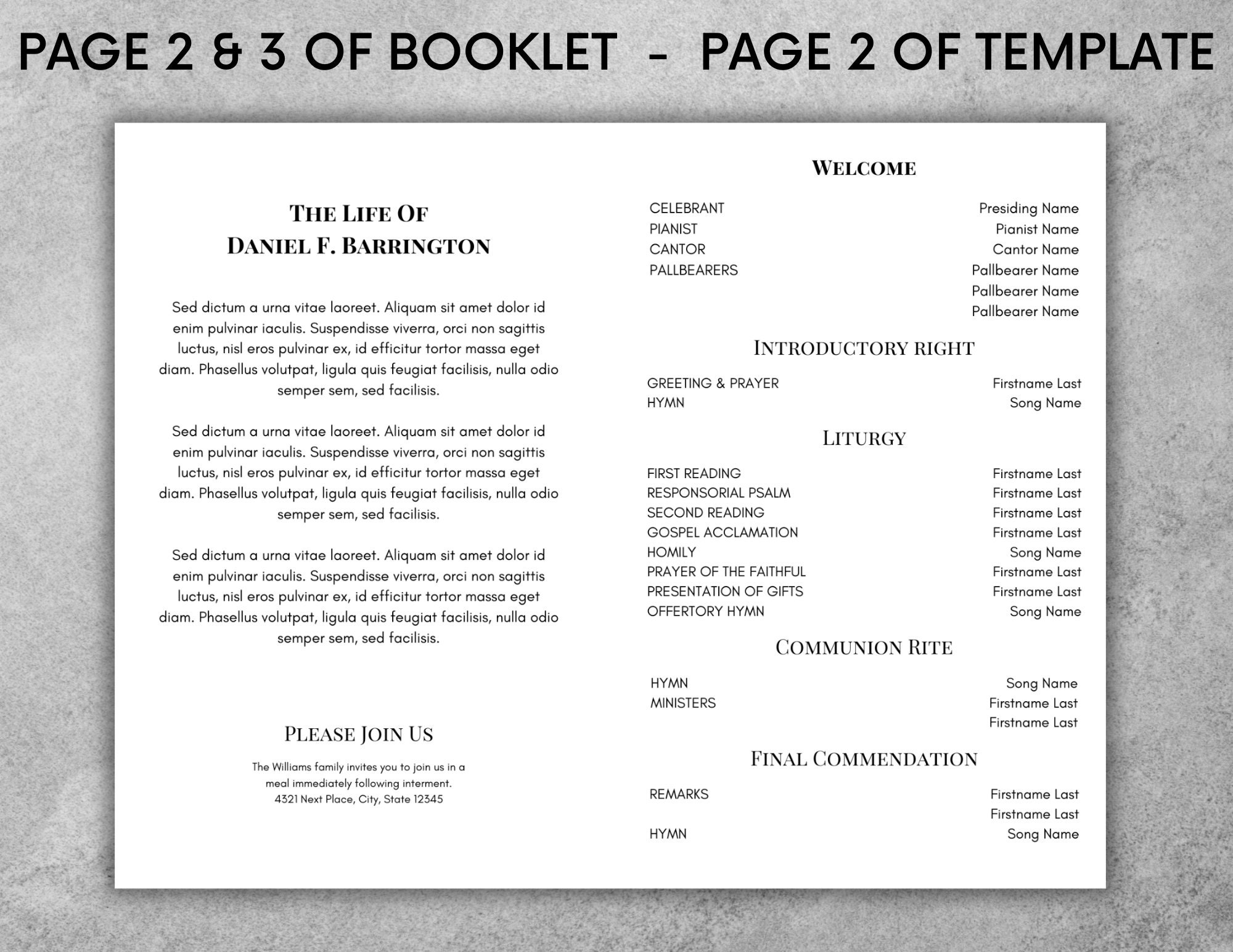 CATHOLIC Manly Funeral Program Template | Mass Service Digital Template ...