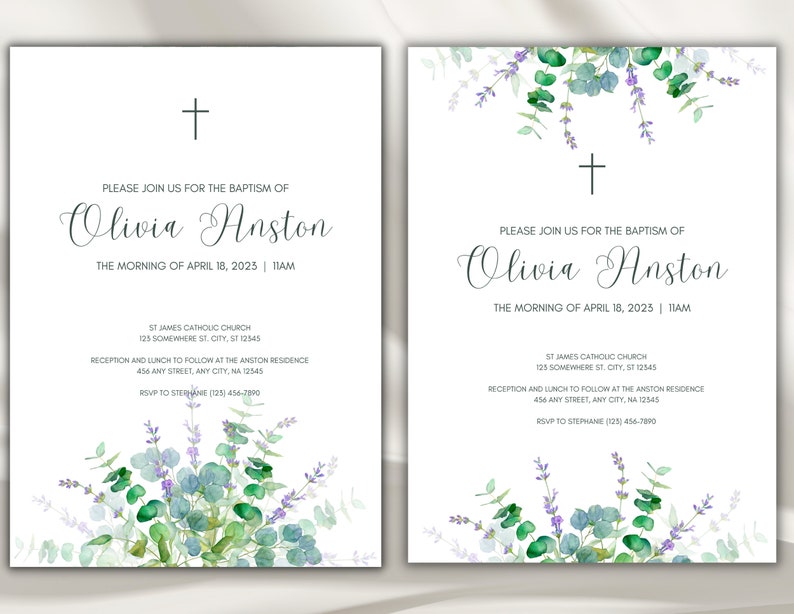 Catholic Baptism Invitation Christening Template | Editable ...