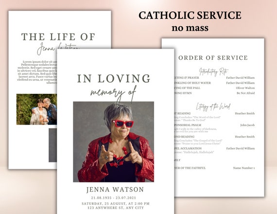 Funeral Program Catholic No Mass