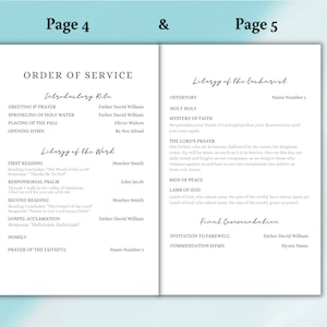 8 Page Catholic Mass Funeral Program Template | Instant Download | Edit ...