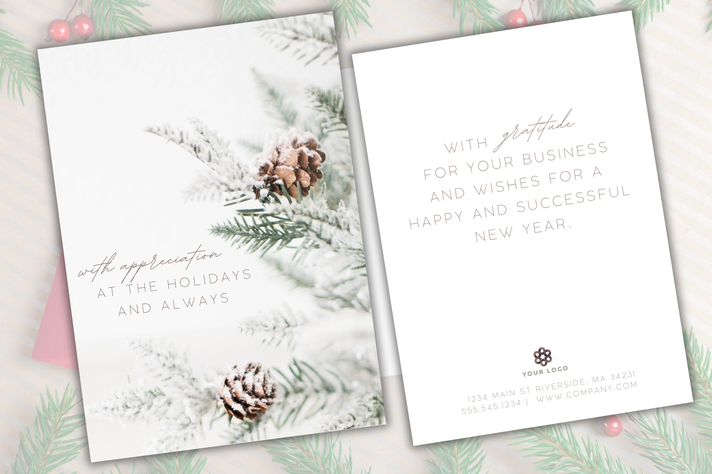 Holiday Customer Appreciation Card | Christmas Business Thank You Card ...