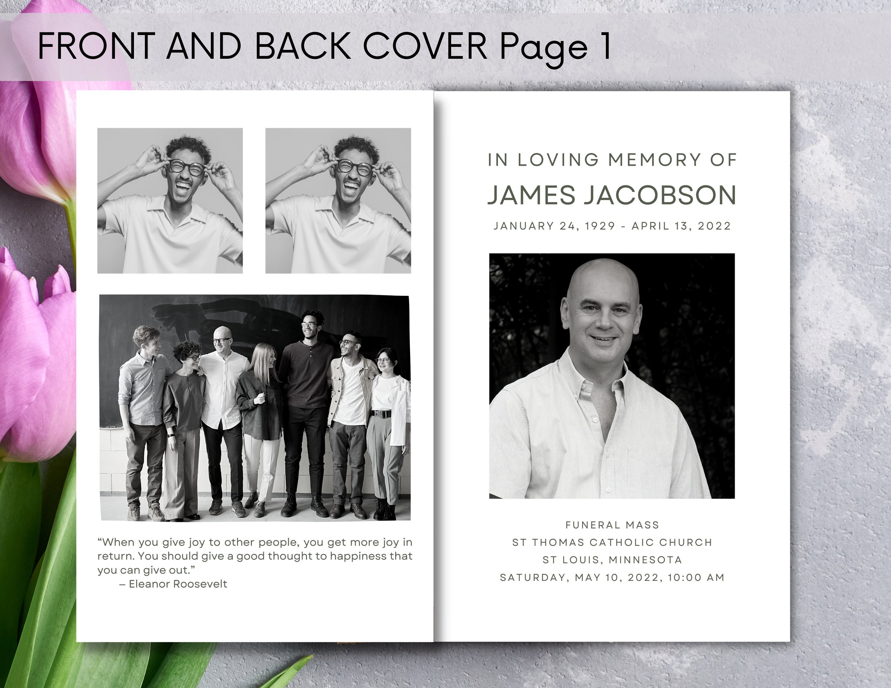 CATHOLIC Mass Funeral Template 4 Page Booklet Program 5.5x8.5 Booklet ...