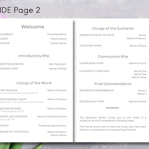 Catholic Funeral Mass Template: 4-page Booklet (canva Edit, Instant ...