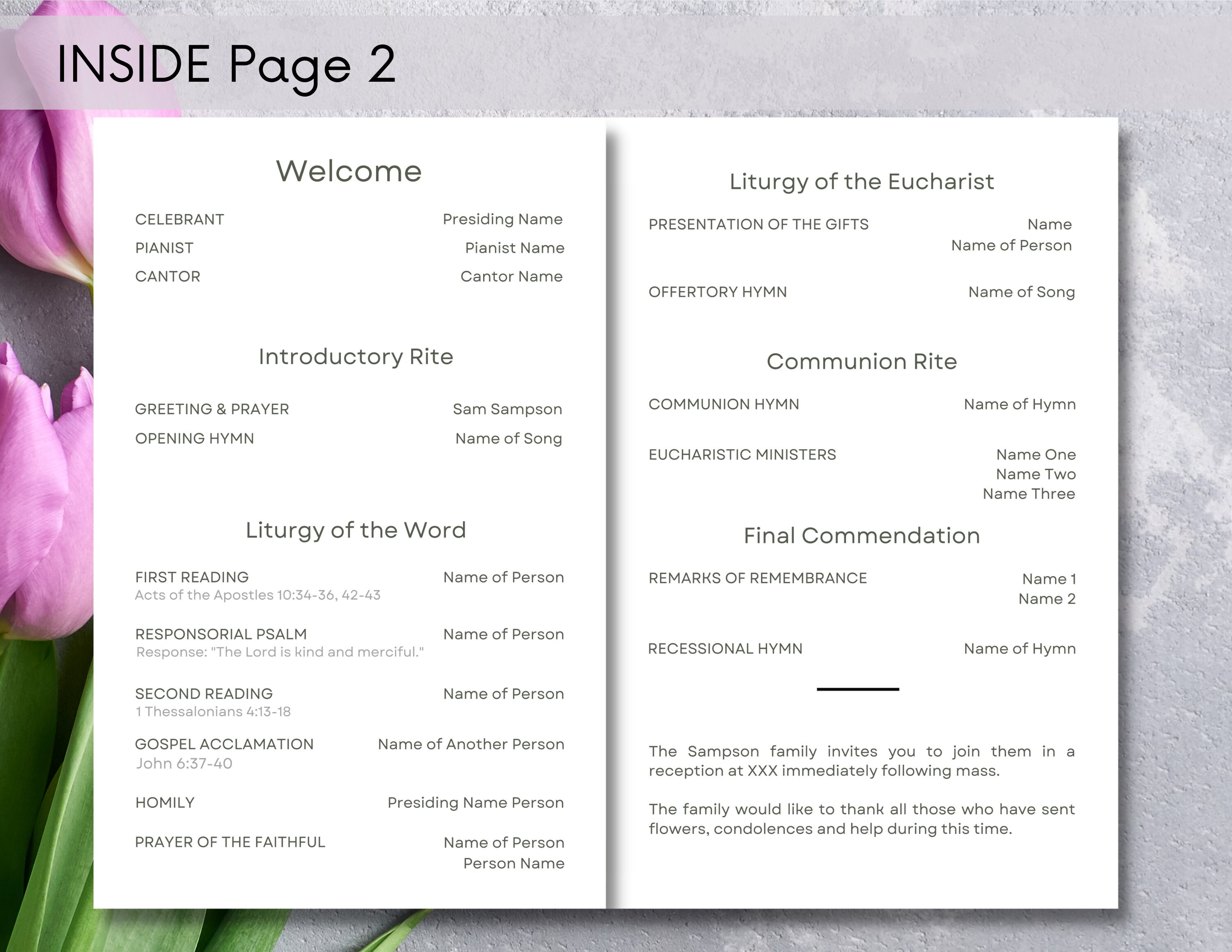 Catholic Funeral Mass Template: 4-page Booklet (canva Edit, Instant ...
