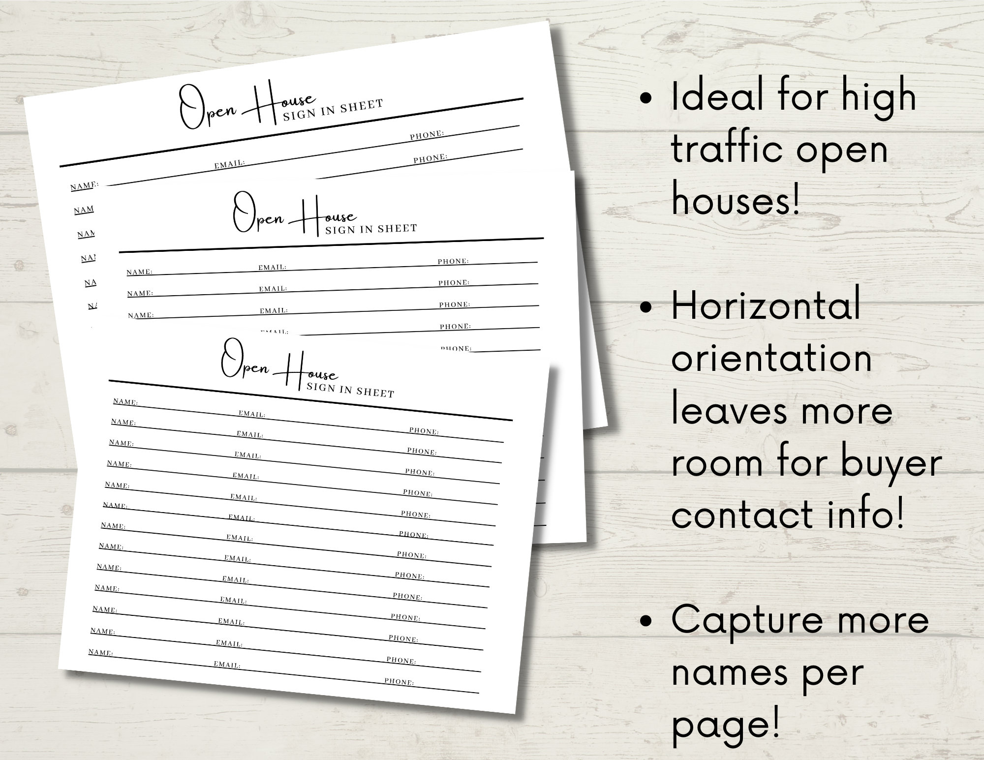 Real Estate Open House Sign in Sheet Landscape Orientation Simple ...