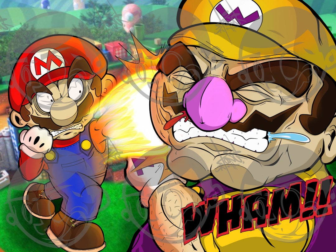 Mario Vs Wario Smash Bros Original Artwork 16x20 Nintendo - Etsy
