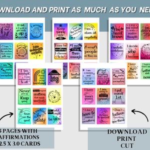 Printable Daily Positive Affirmation Cards for Self Love Healing ...