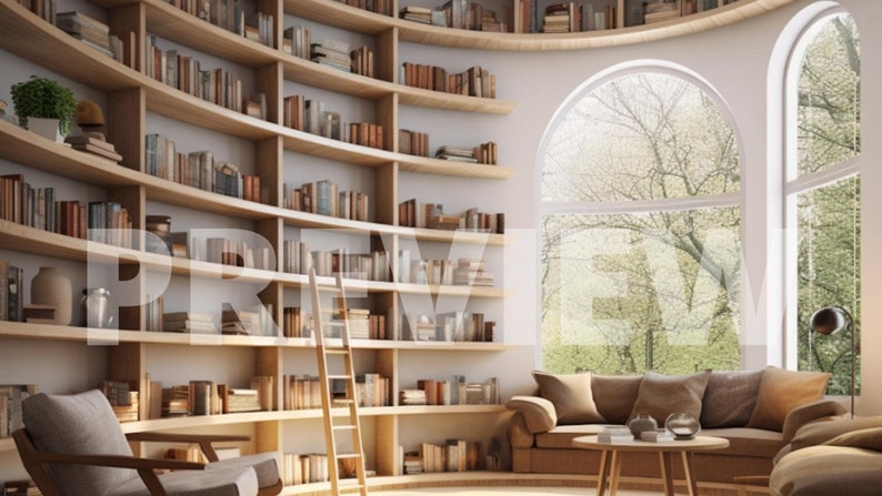 Home Library Zoom Backgrounds: Professional Virtual Backdrops (PDF) - Etsy