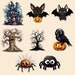 Cute Halloween Clipart, Halloween PNG Bundle, Witch Ghost Skeleton ...