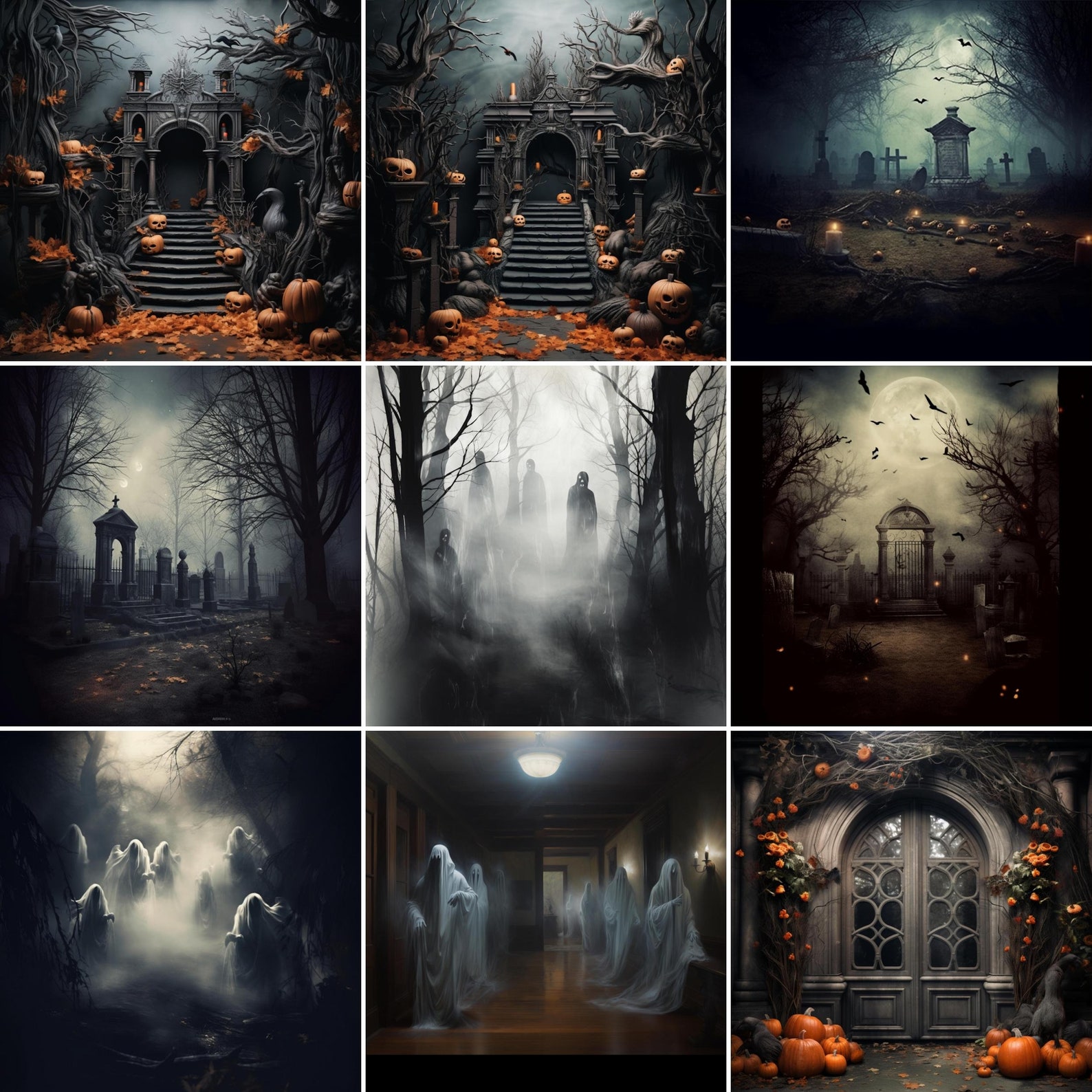 Halloween Digital Backdrops & Backgrounds, Overlays Fine Art ...