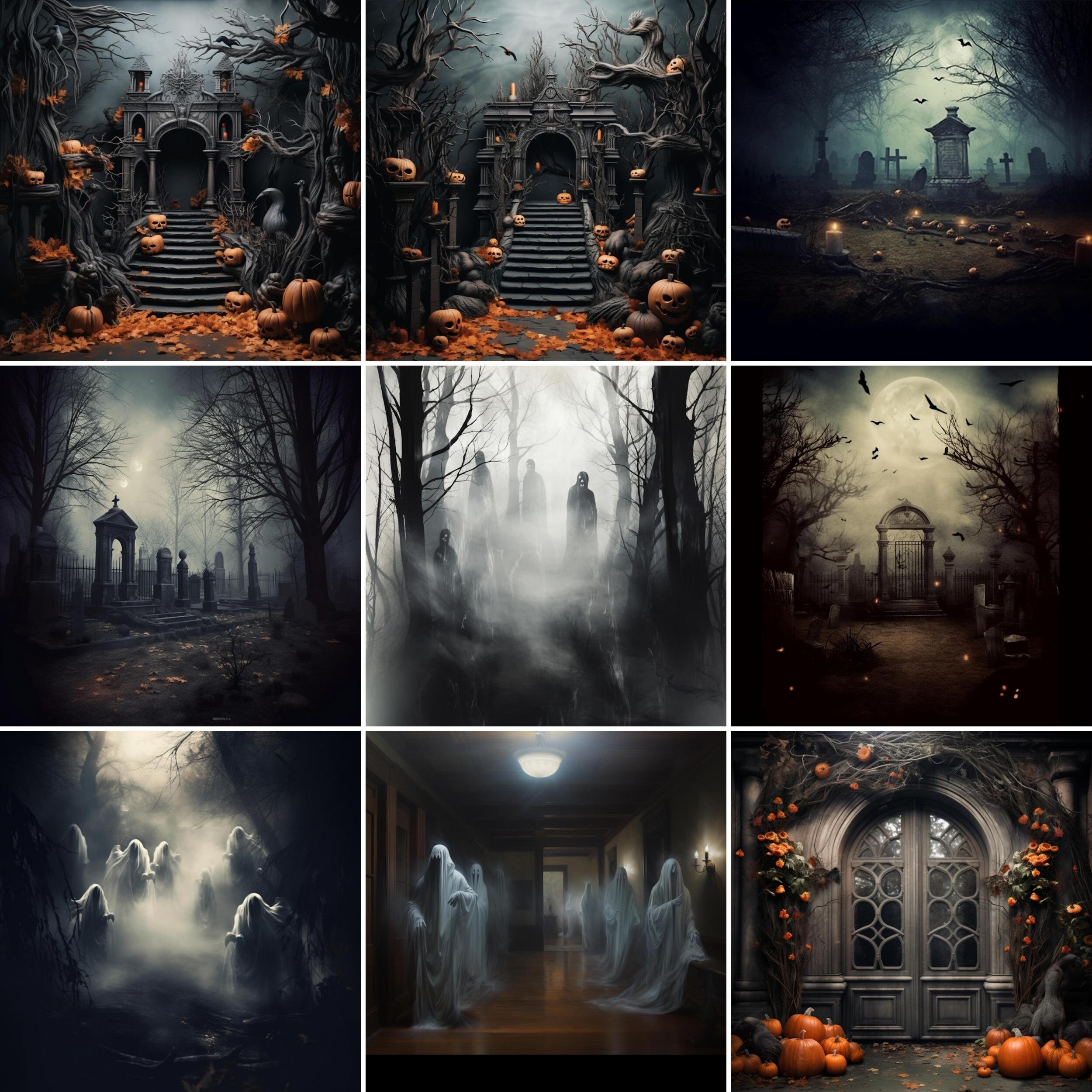Halloween Digital Backdrops & Backgrounds, Overlays Fine Art ...