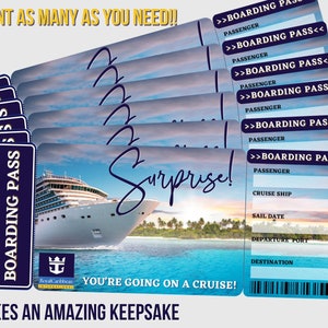 Cruise Boarding Pass Canva Editable Template: Royal Caribbean Surprise ...