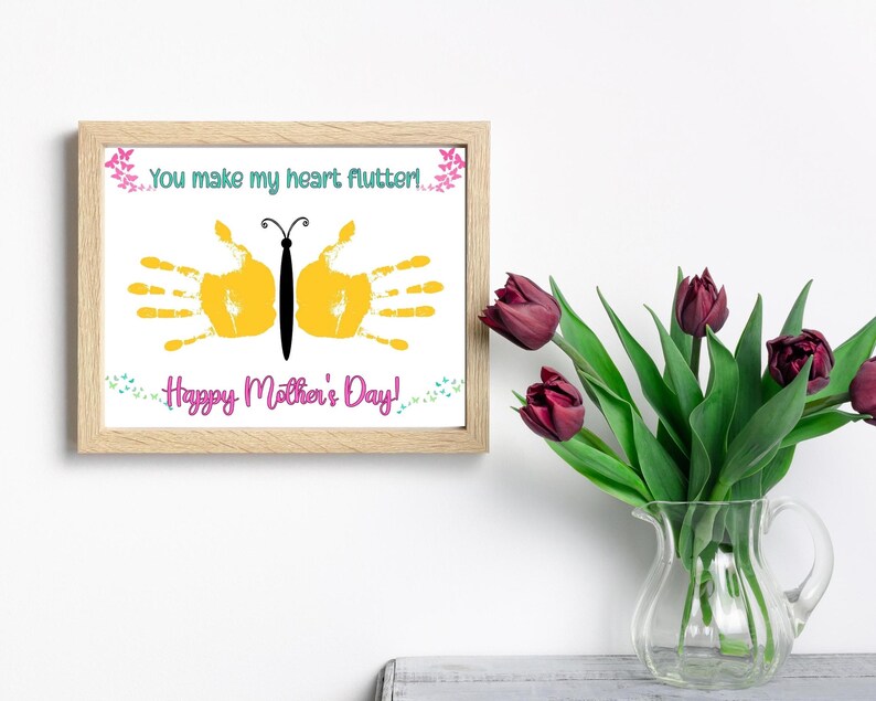 Mothers Day Handprint Craft Printable Card, DIY Mothers Day Gift ...
