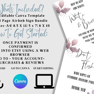 Printable Airbnb Sign Bundle, Vacation Rental Printables, Airbnb Host ...