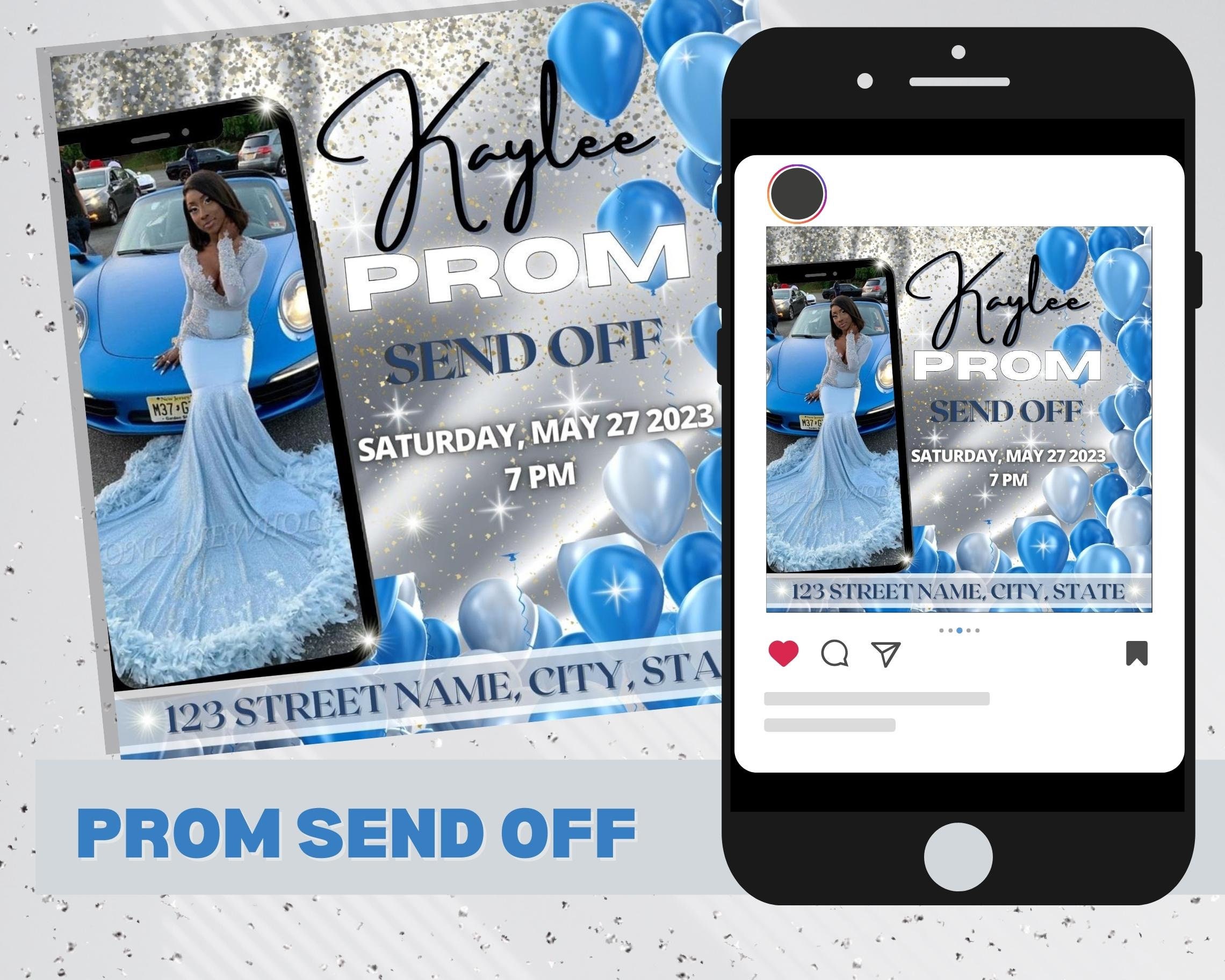 Prom Send off Flyer, Prom Flyer Canva Template, Editable Party Flyer ...