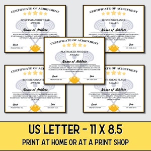 Personalized Lacrosse Award Certificates: MVP, Team, End-of-season ...