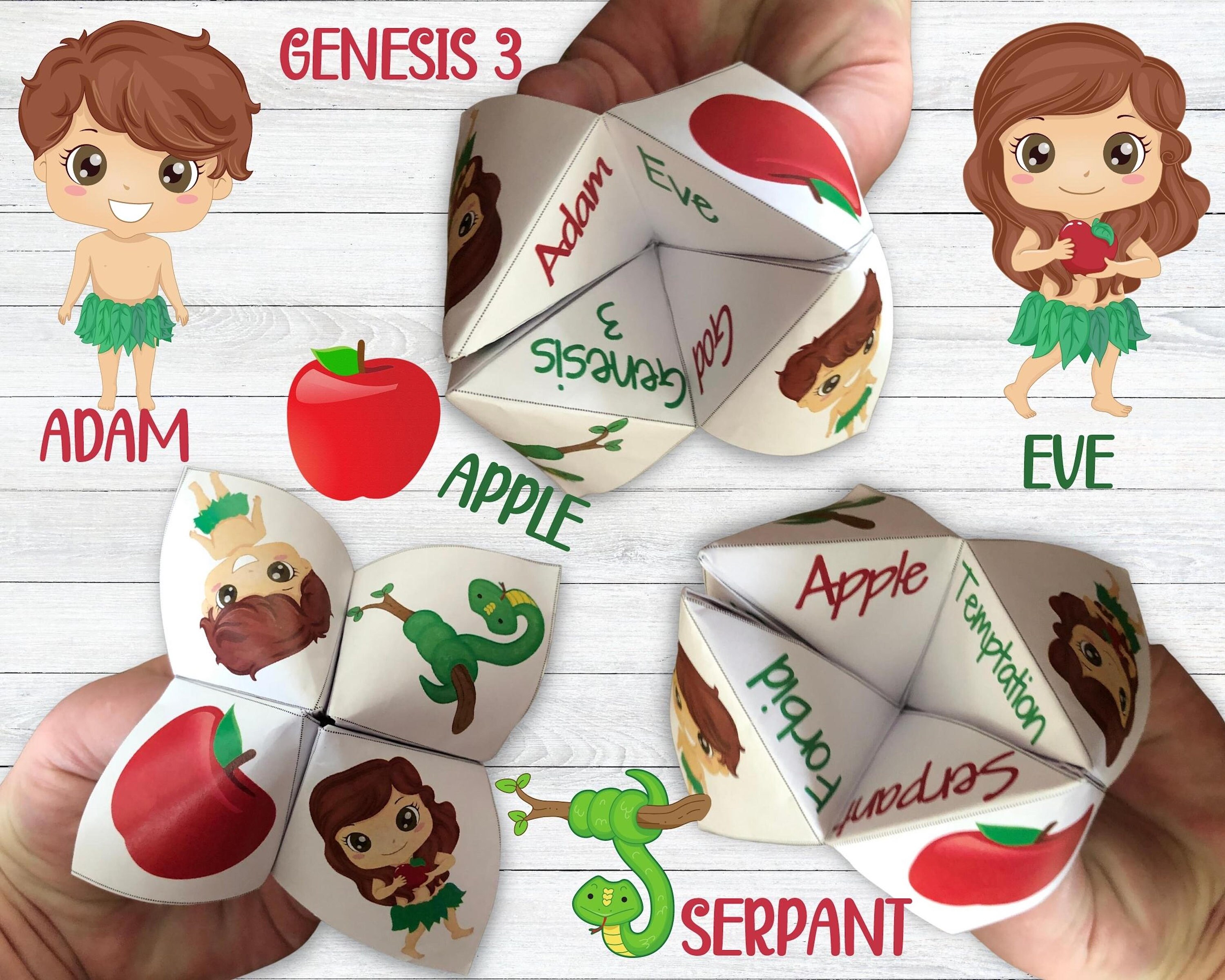 Adam and Eve Cootie Catcher: Bible Story Paper Craft (PDF) - Etsy