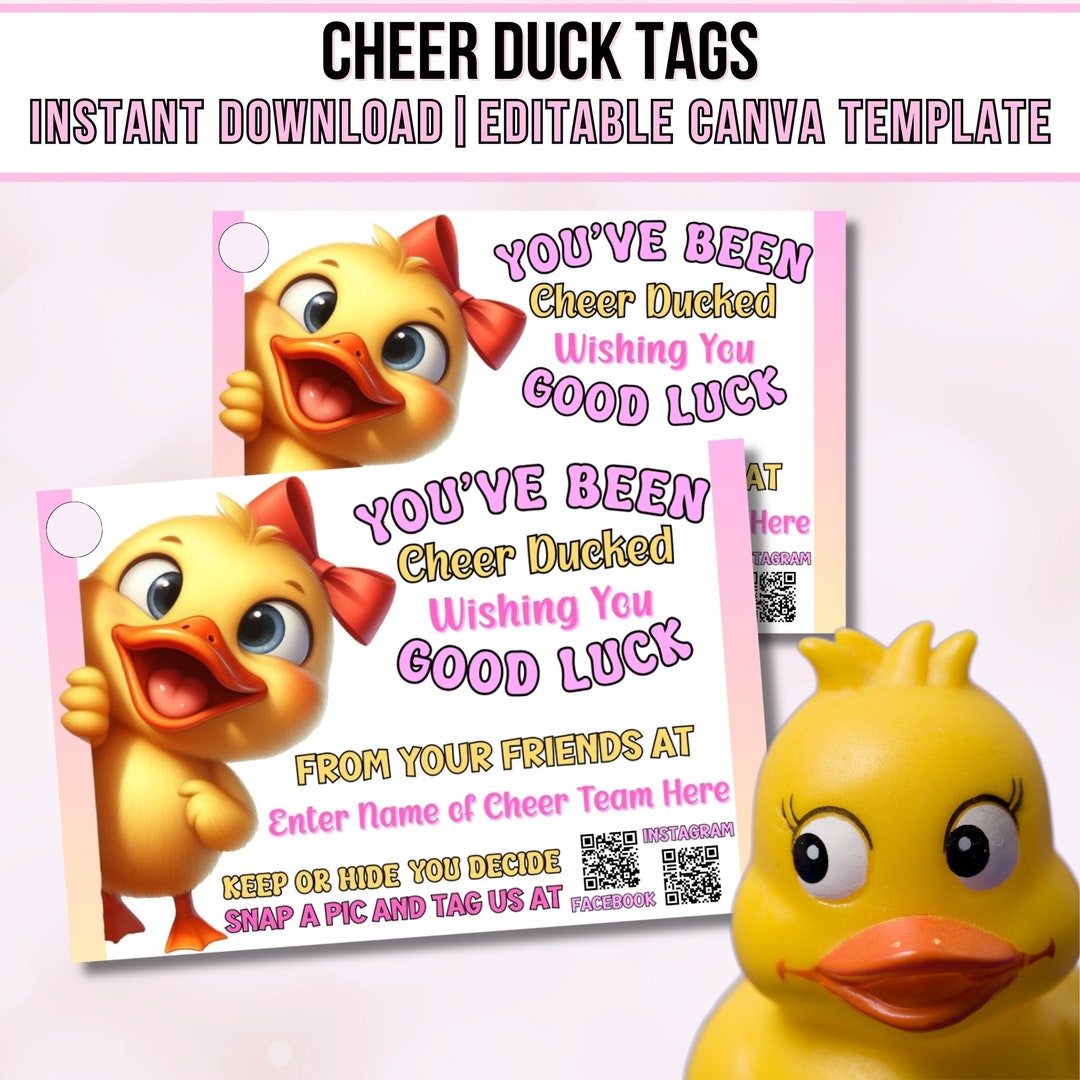 Cheer Duck Tags, Cheer & Dance Team Gifts for Competitions,good Luck ...