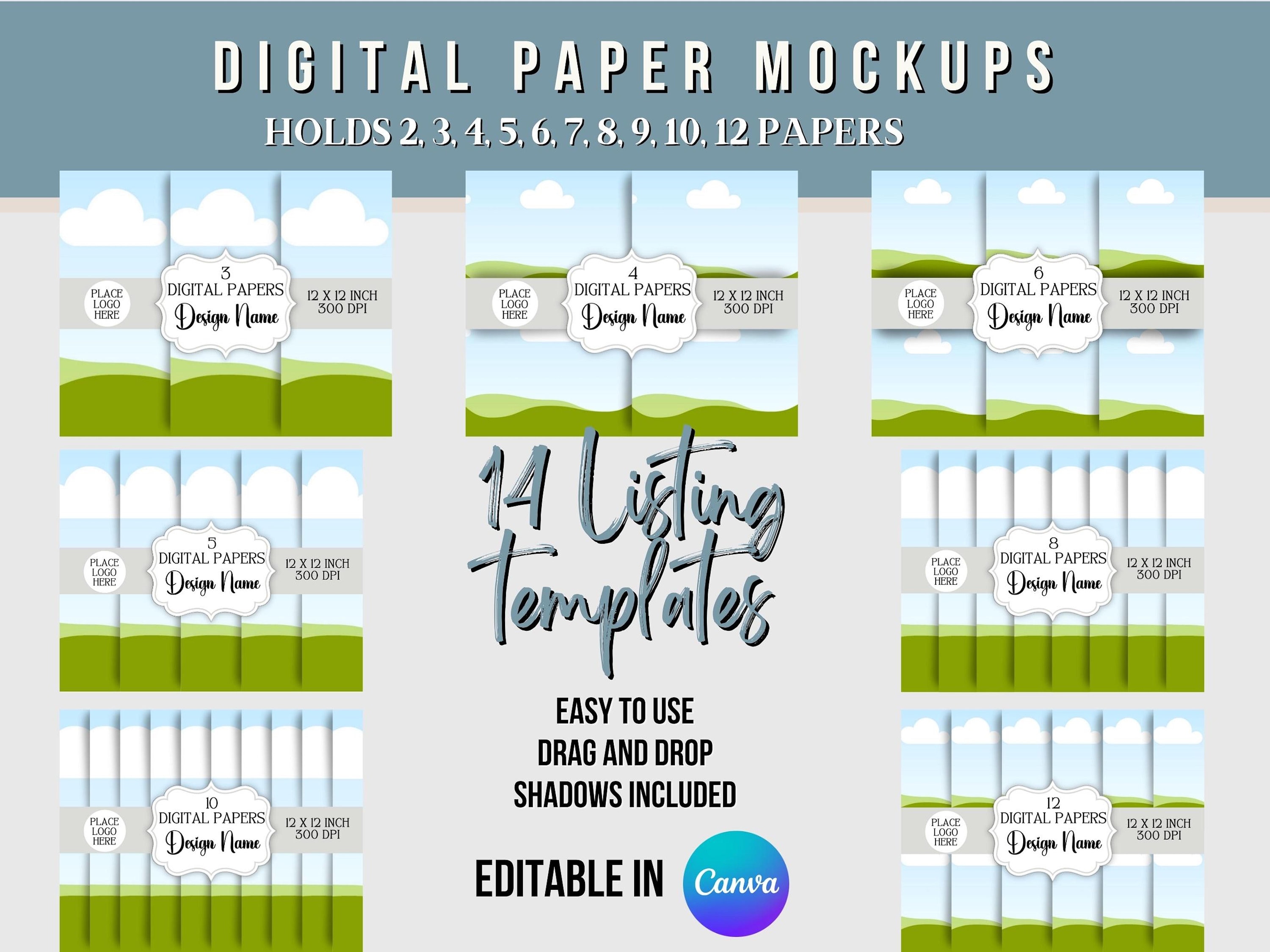 Digital Paper Mockup Editable Template Etsy Listing Mockup - Etsy Australia
