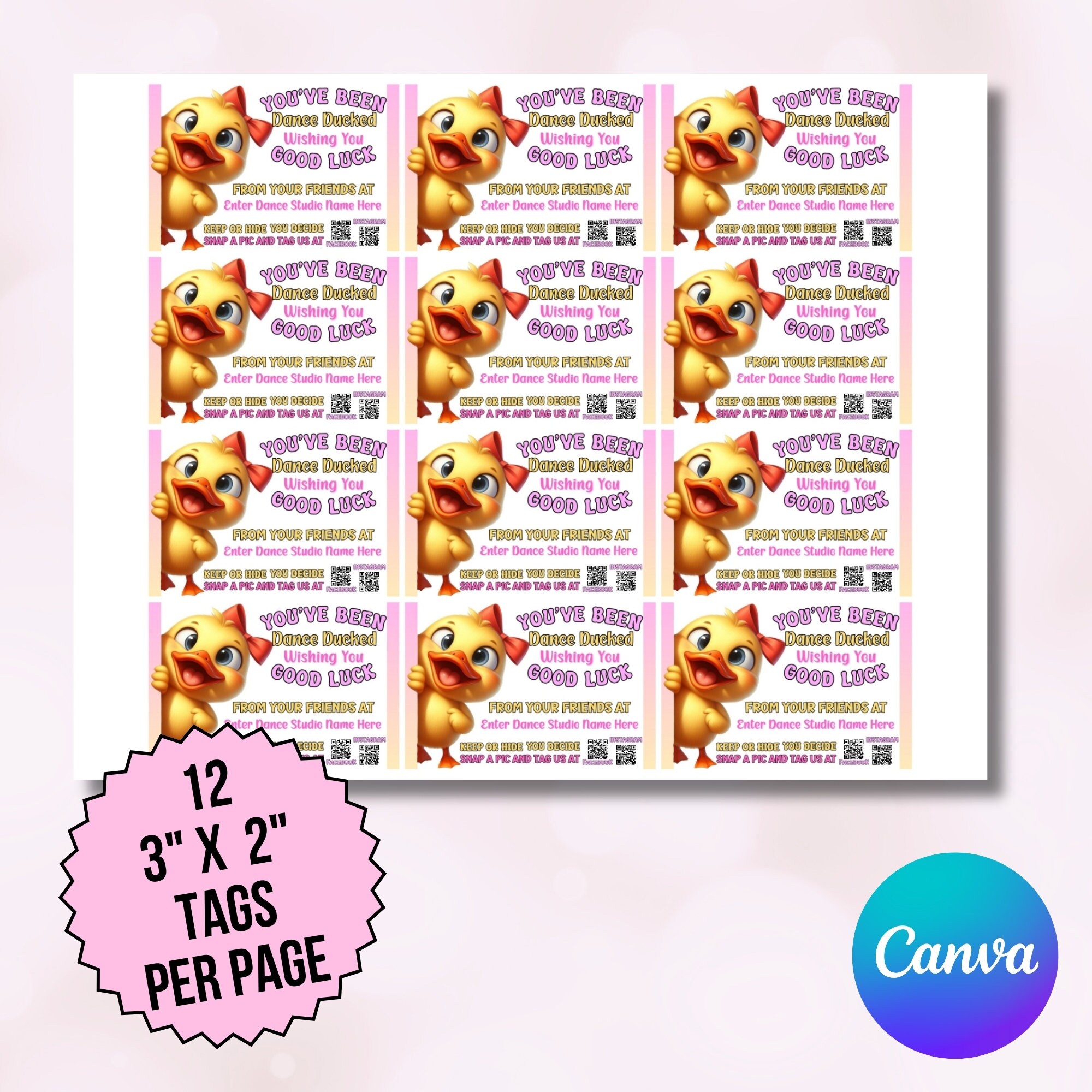 Cheer Duck Tags, Cheer & Dance Team Gifts for Competitions,good Luck ...