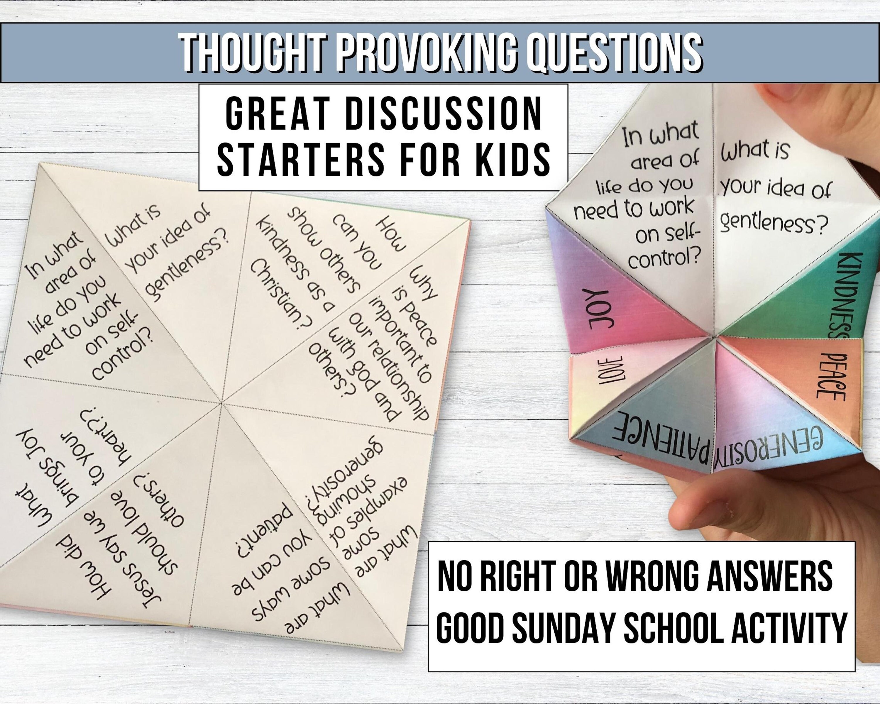 Fruit of the Spirit Cootie Catcher: Sunday School Bible Game (PDF) - Etsy