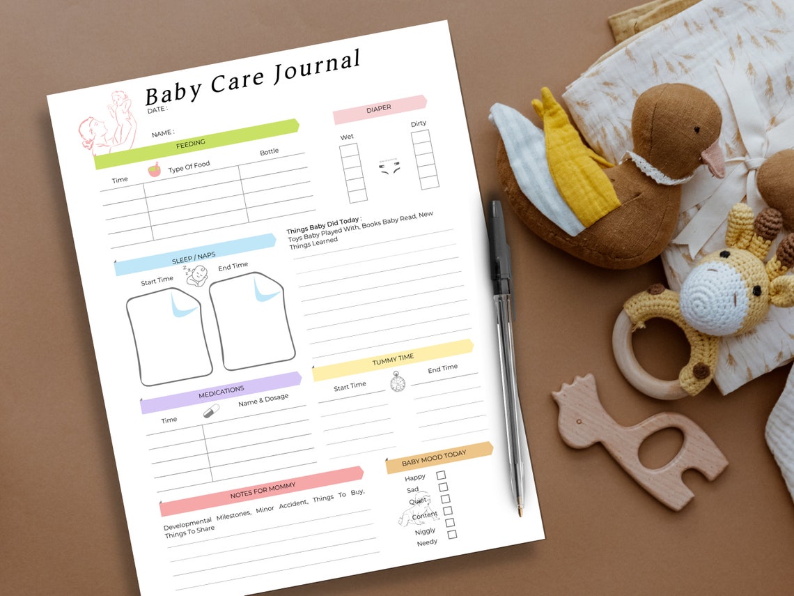 Printable Baby Care Tracker Log for New Mom Nanny or - Etsy