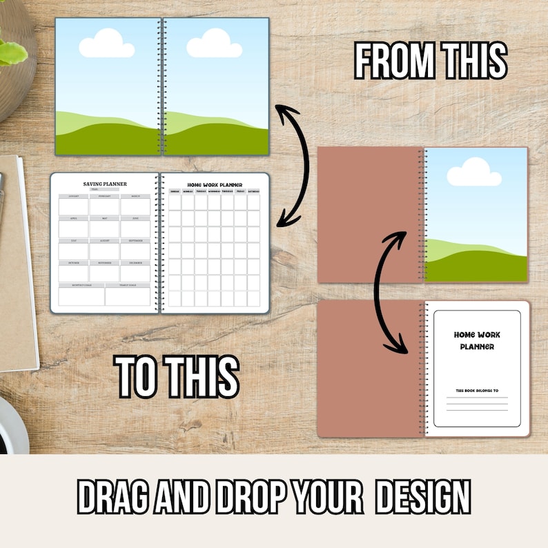 Canva Spiral Notebook Mockup, Journal Mockup, Canva Frame Book Mockup ...