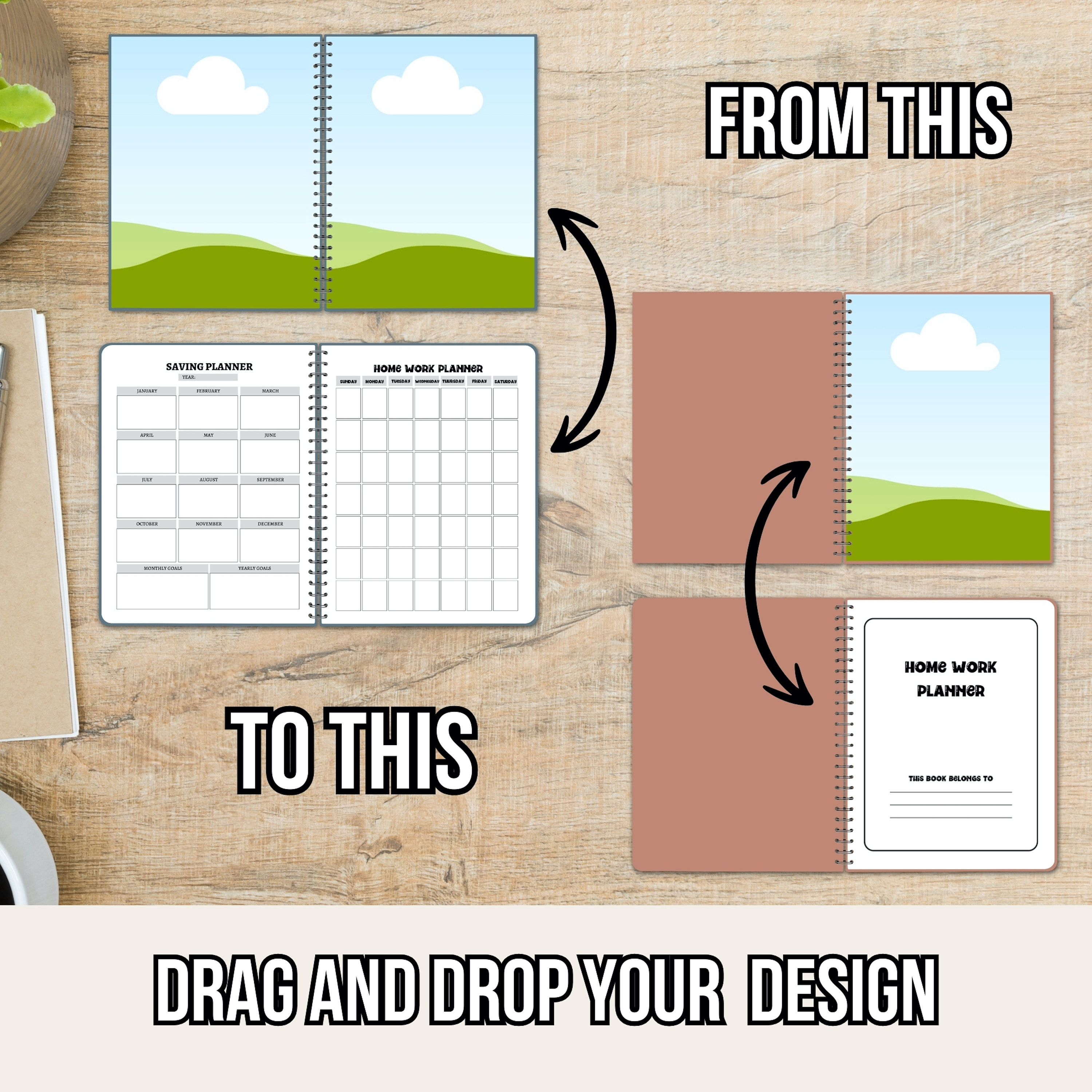 Canva Spiral Notebook Mockup, Journal Mockup, Canva Frame Book Mockup ...