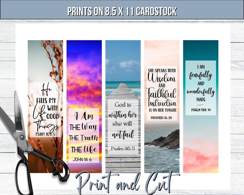 Bible Verse Printable Bookmarks Bible Bookmark Set Custom - Etsy