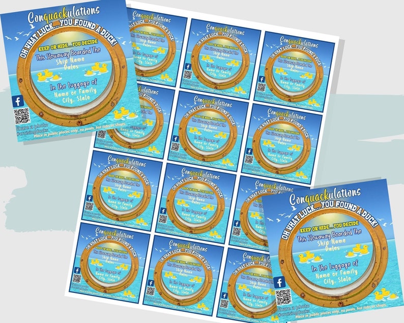 Cruising Duck Tags: Personalized Cruise Ducks, Editable Template ...