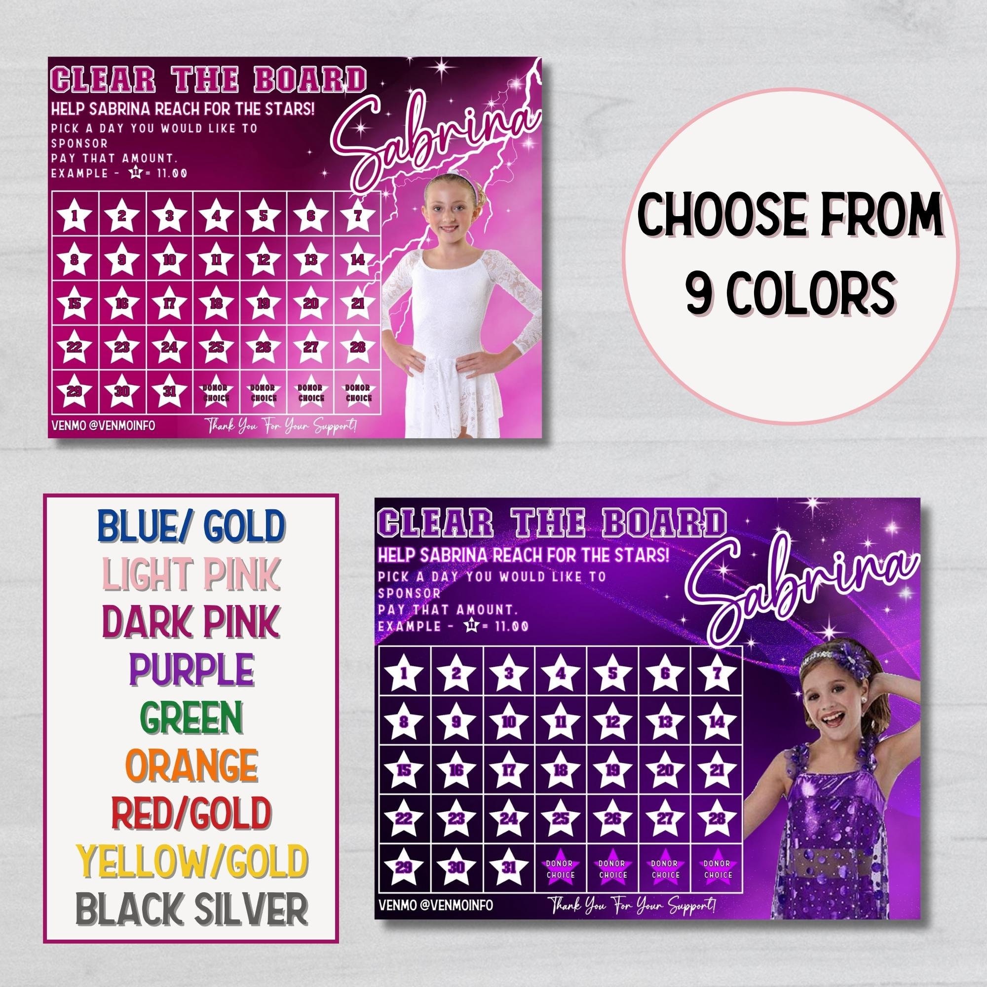 Dance Fundraiser Template: Clear the Board, Sponsor a Dancer (canva ...