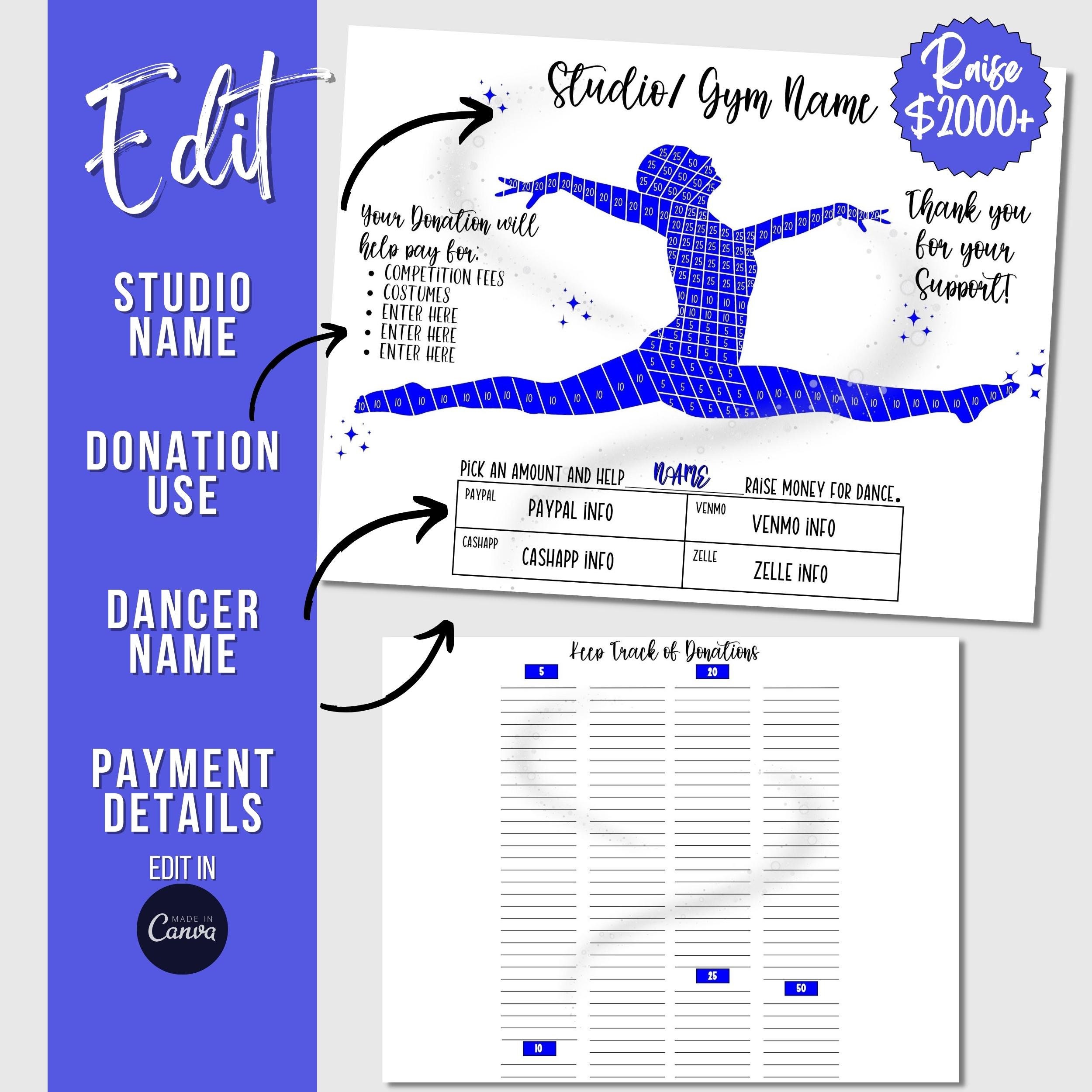 Gymnastics Fundraiser Template: Editable Team Forms (canva, Printable ...