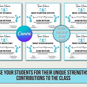 Cheer Awards Certificate Template: Editable Cheerleading Team Gifts ...