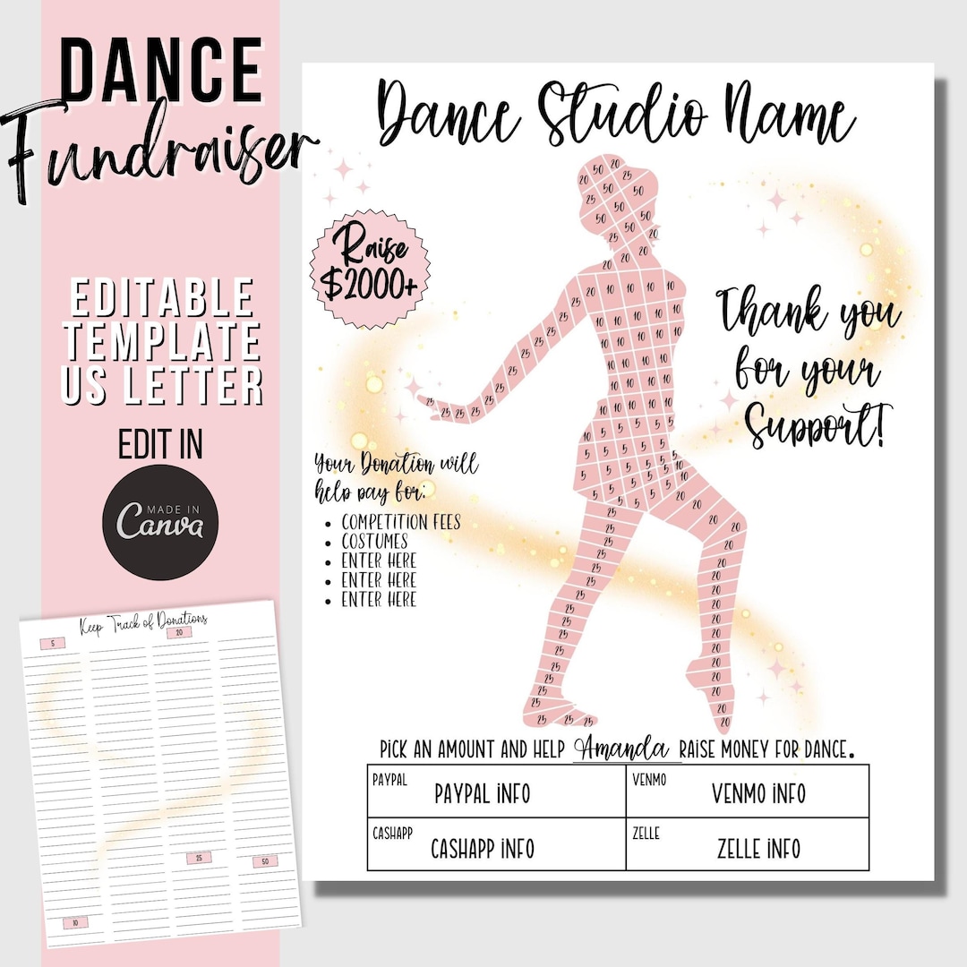 Dance Fundraiser Canva Template: Editable Team Flyer (digital Download ...