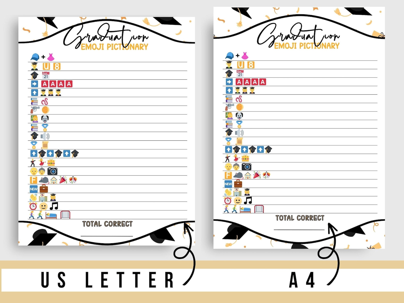 Emoji Pictionary Grad Party Printable Games, Graduation Party Emoji ...