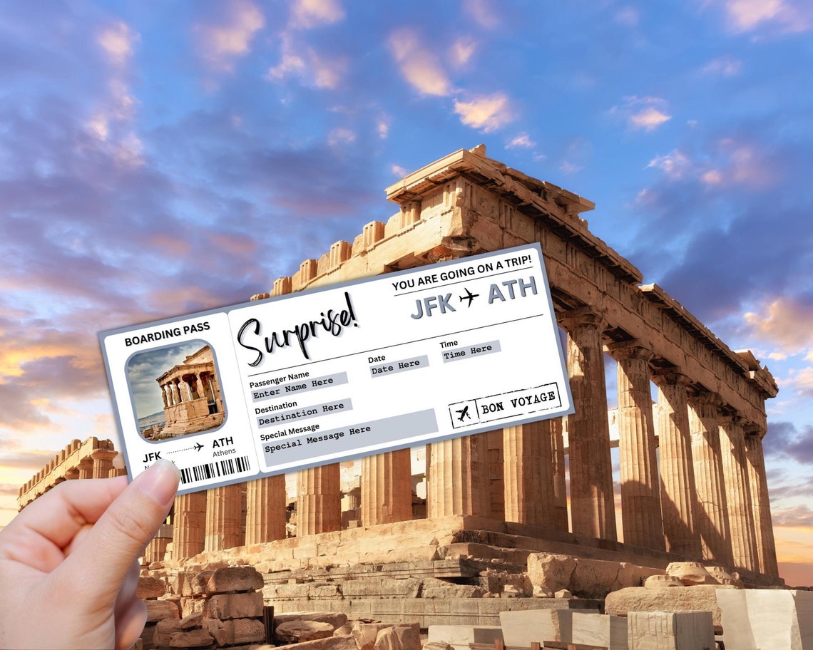 Surprise Trip Reveal Boarding Pass Template Instant Download - Etsy