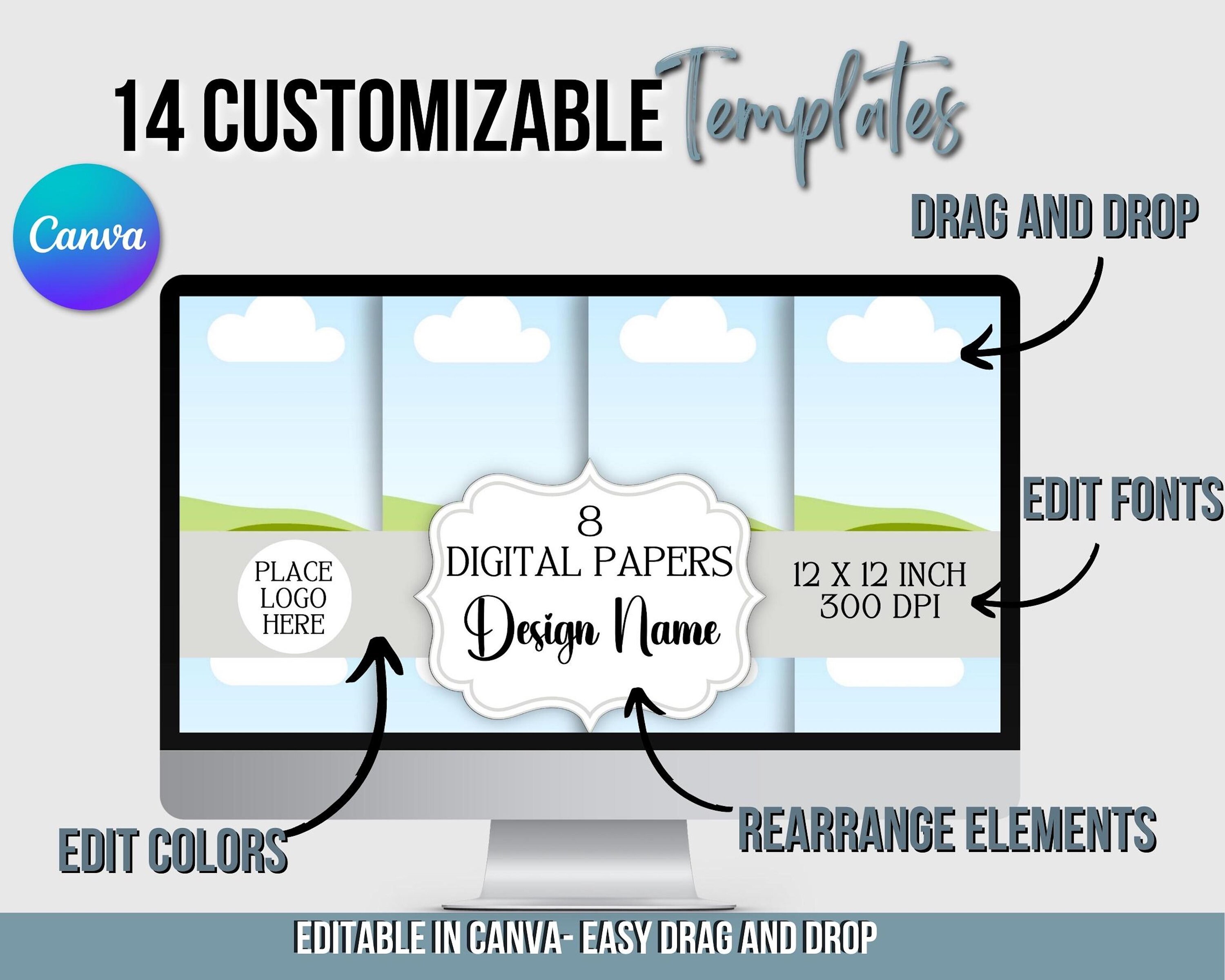 Digital Paper Mockup Editable Template Etsy Listing Mockup - Etsy