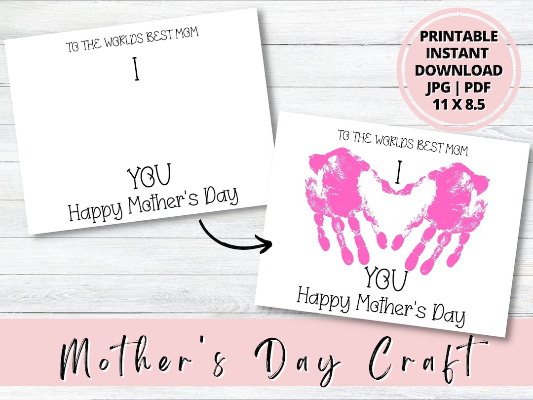 Mothers Day Handprint Printable Craft, Printable Mothers Day Keepsake ...