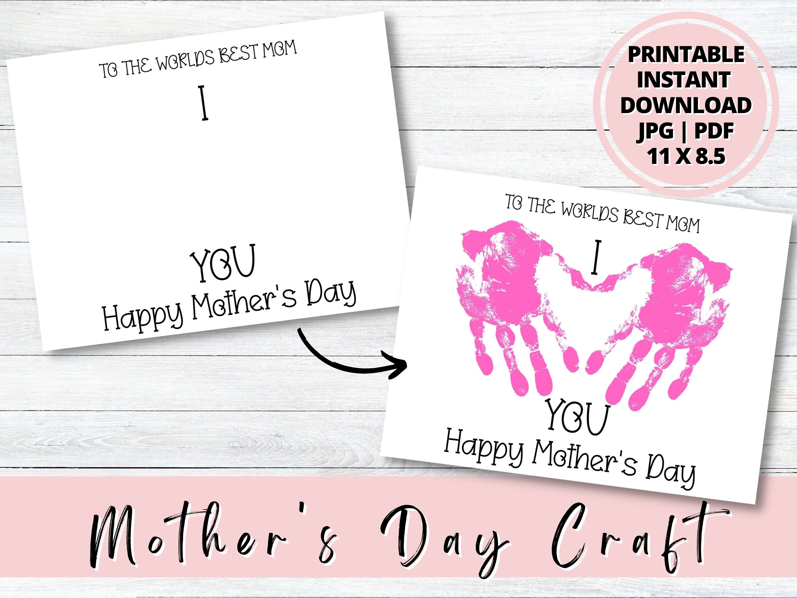 Mothers Day Handprint Printable Craft, Printable Mothers Day Keepsake ...