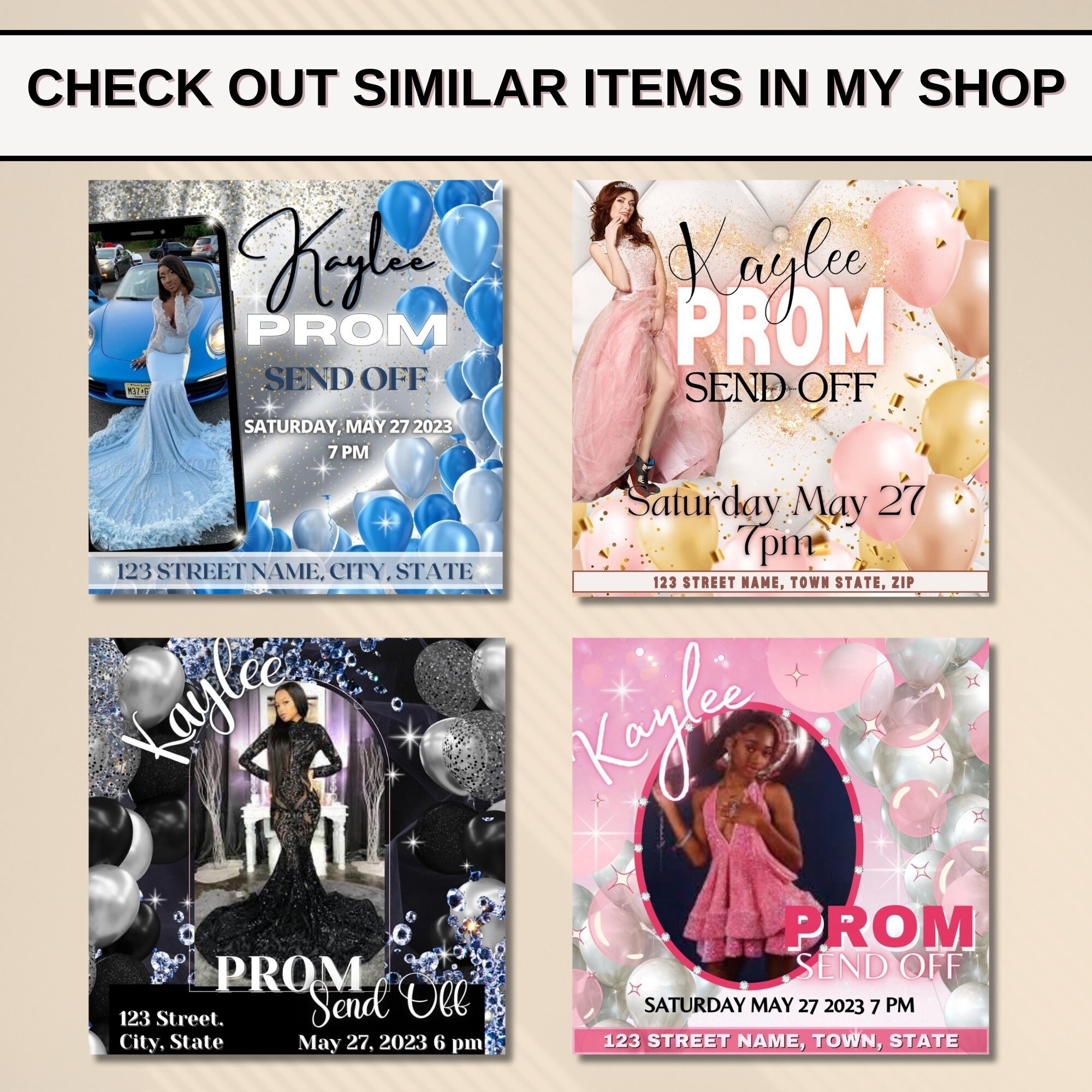 Editable Prom Send off Flyer Canva Template for Prom Night, Printable ...