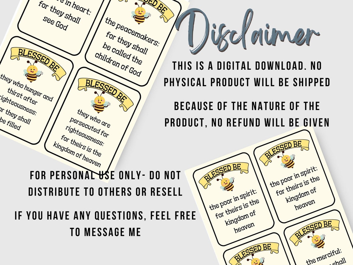 The Beatitudes Matching Game & Printable Flashcards - Etsy Canada