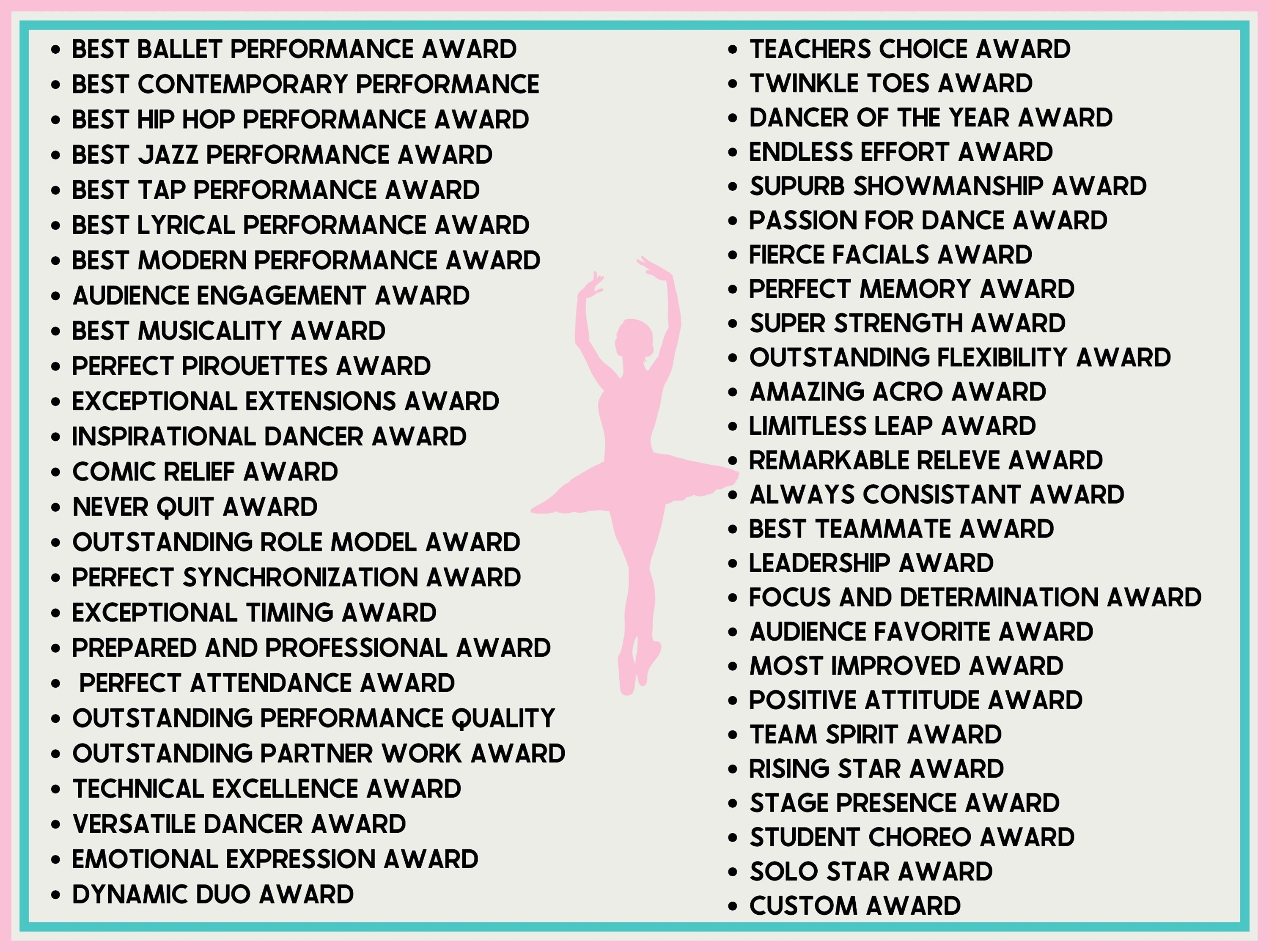 Dance Team Awards: Editable Certificate Templates (canva) - Etsy