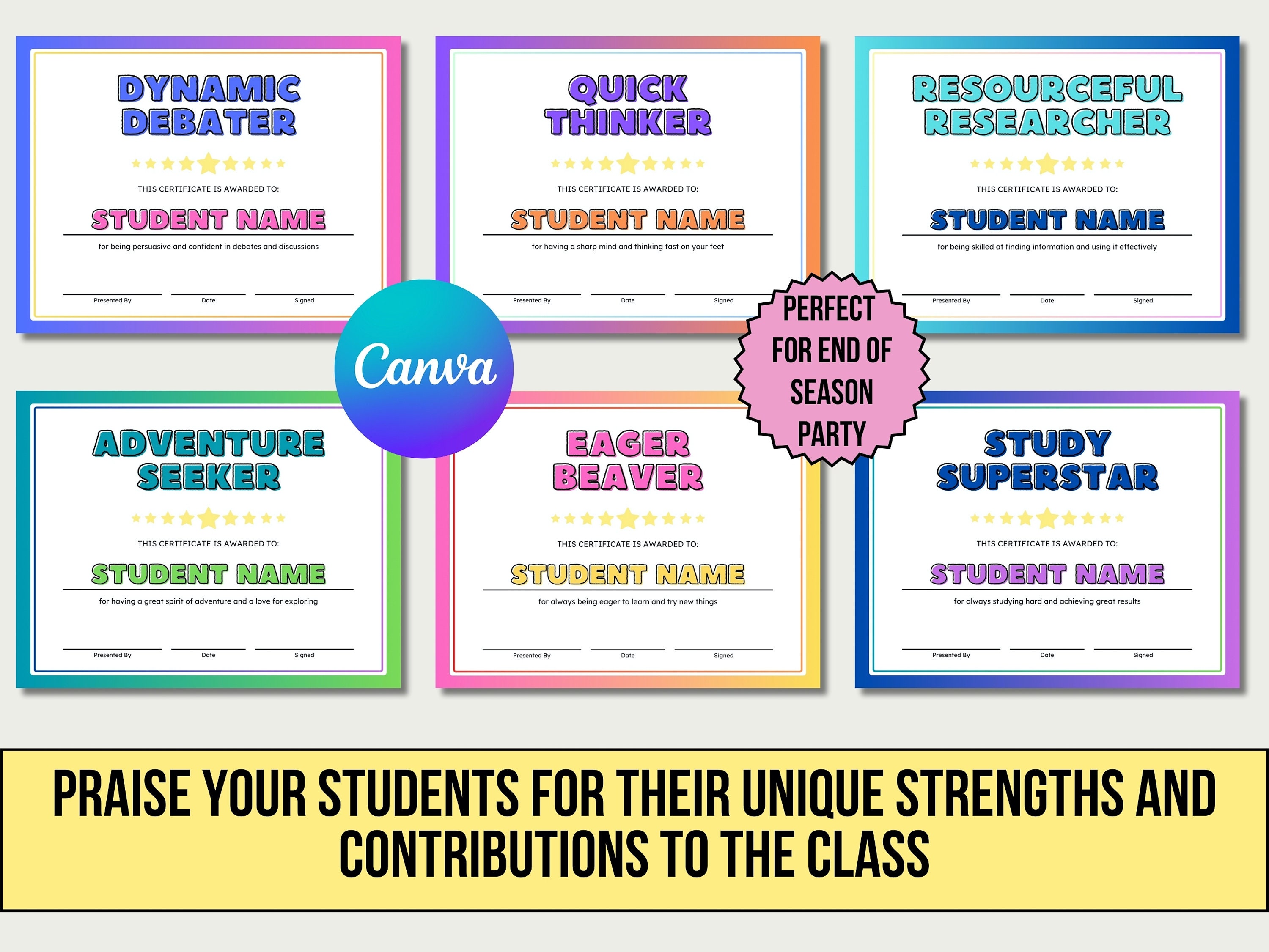 Editable Classroom Awards, End of Year Awards, Student Awards ...