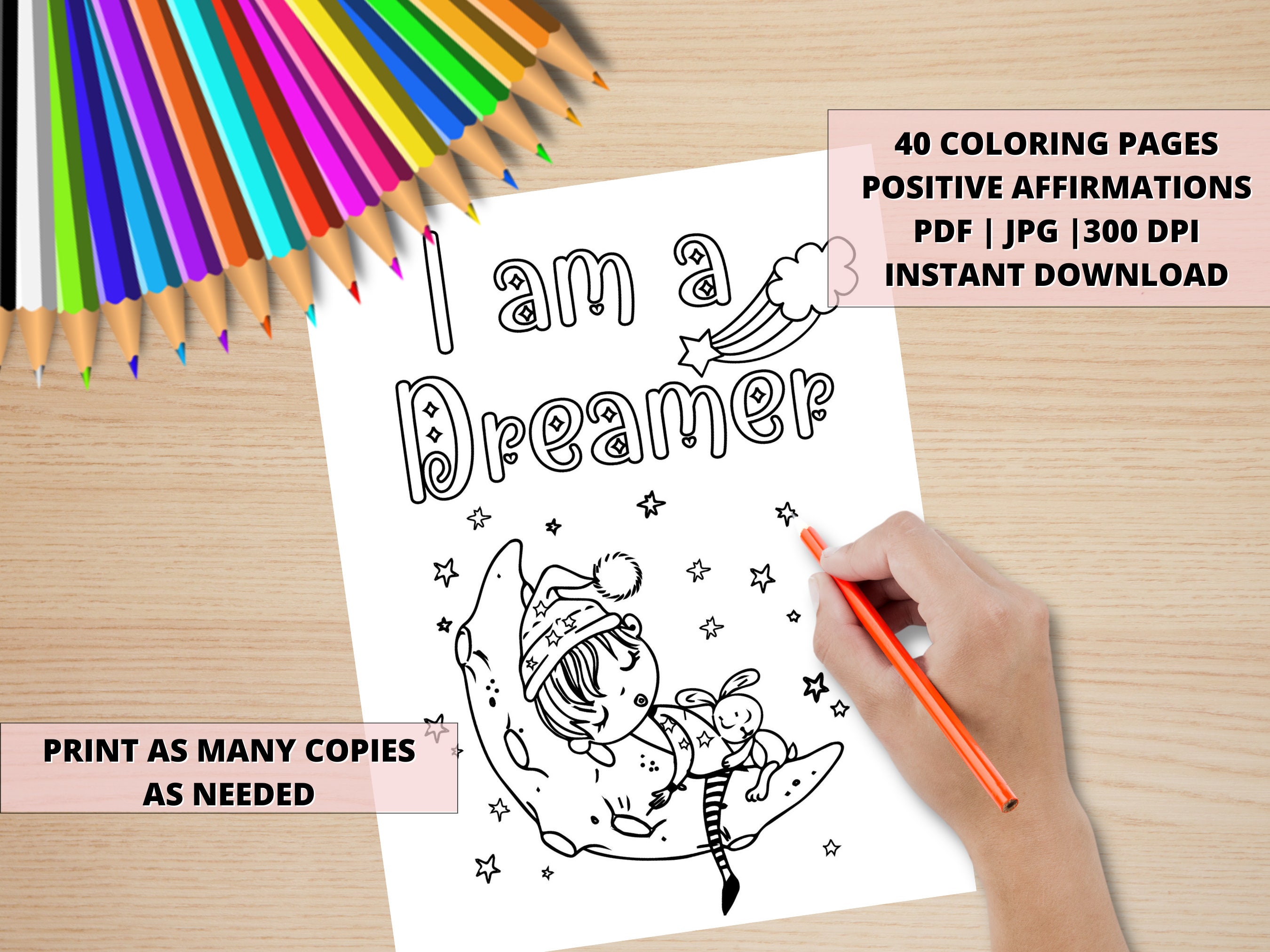 Kids Affirmations Coloring Book PDF, Positive Quotes Girl Coloring Book ...