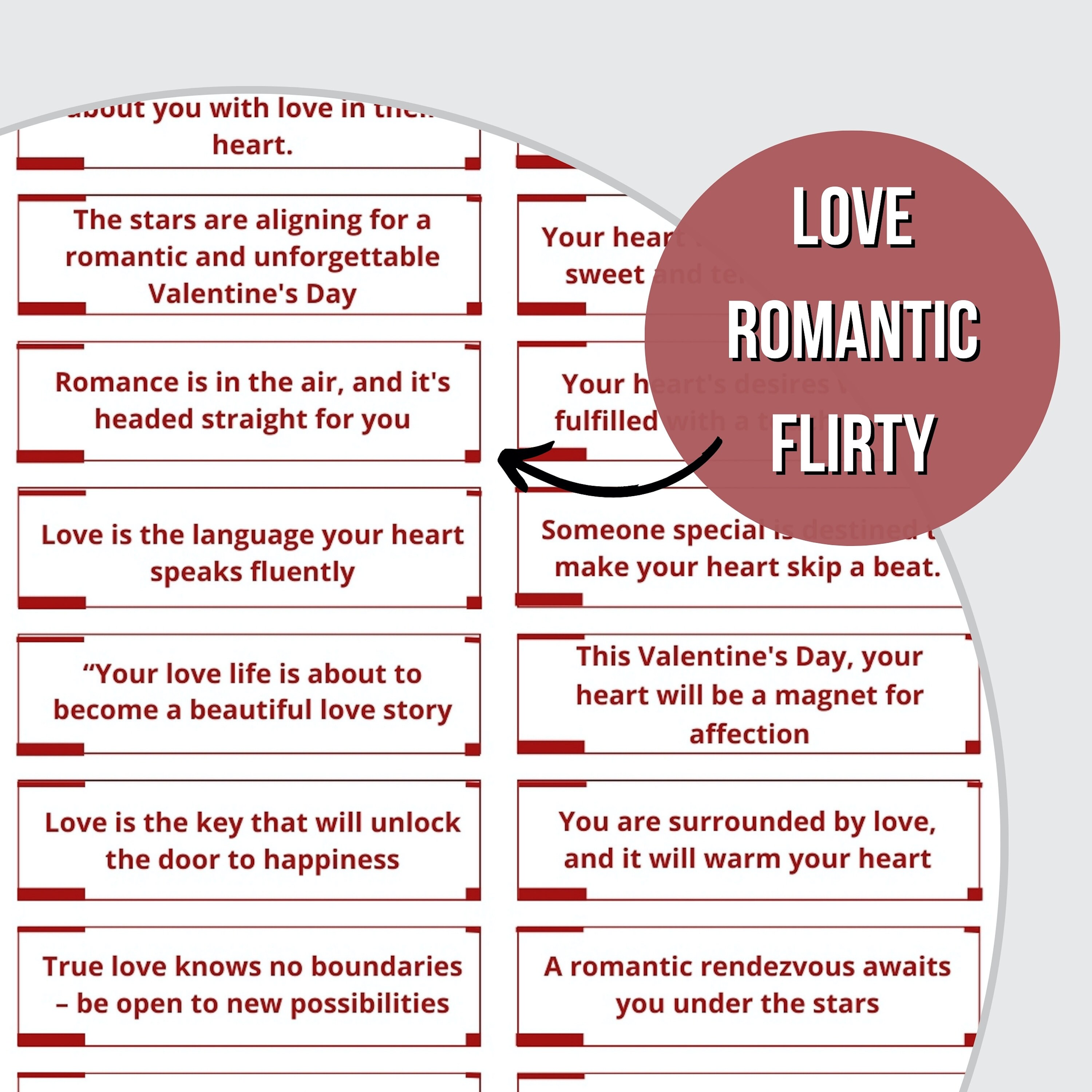 Valentine's Fortune Cookie Fortunes: 120 Printable Messages (PDF) - Etsy